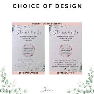 Personalised Win A Drink Scratch Card Wedding Favour // Scratch to Win ...