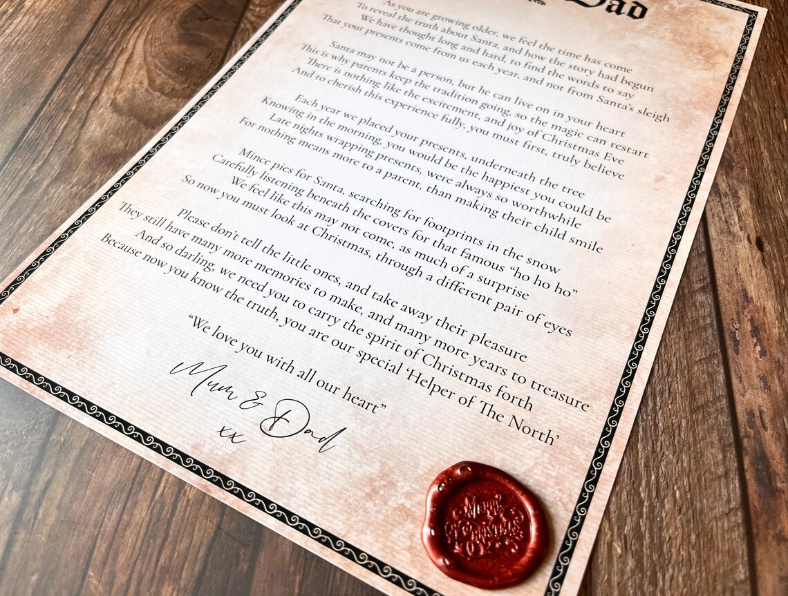 Personalised Truth About Santa Letter // Explaining Santa, is Santa ...