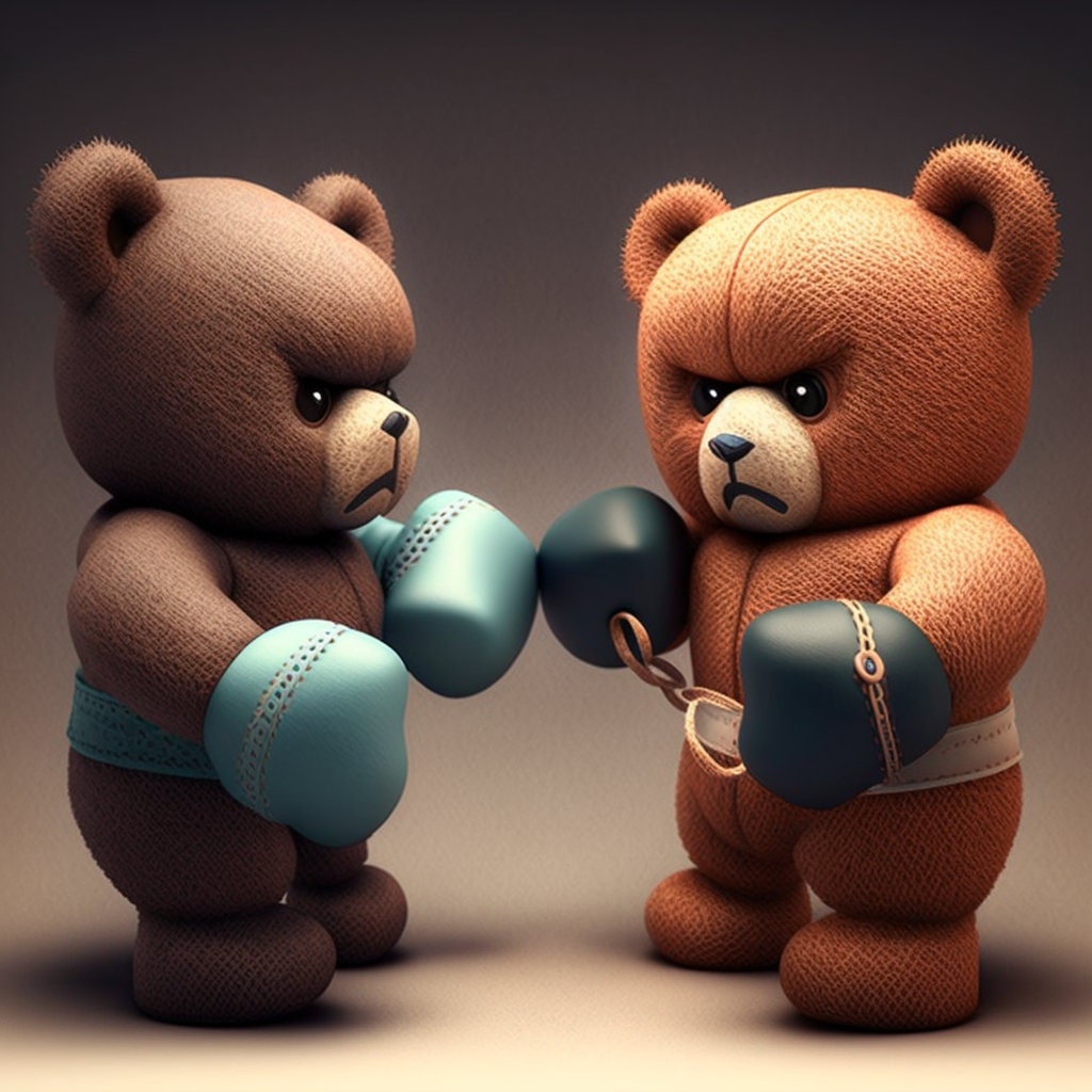 Angry Teddy Bear Boxing Arte Descargable, Imprimible, Obra De Arte ...