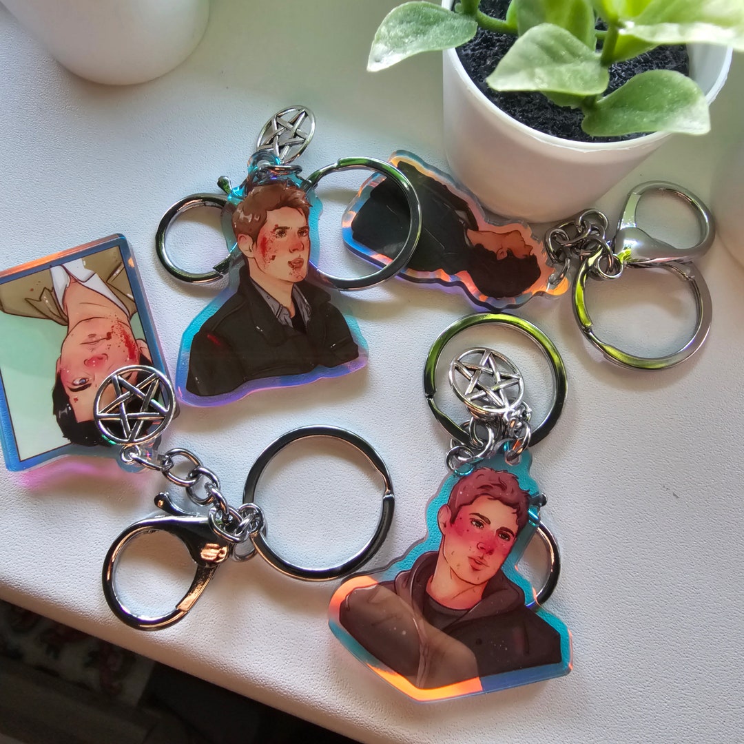 Supernatural Acrylic Rainbow Keychain Dean Winchester, Sam Winchester ...
