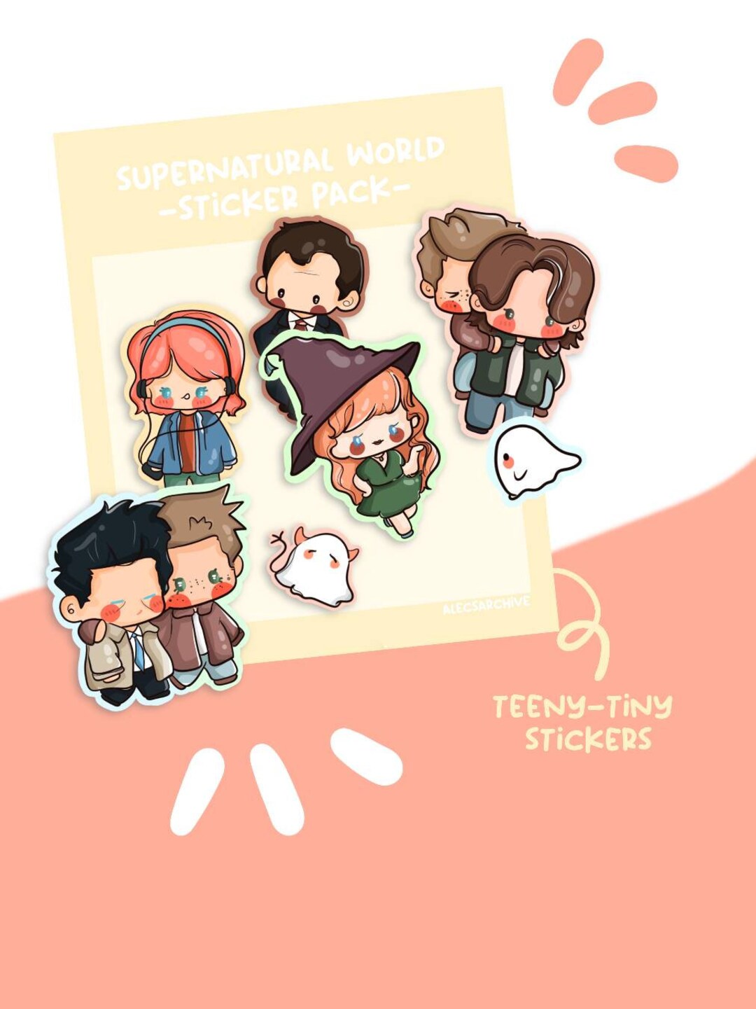 Team Free Will Supernatural Stickers Dean, Sam Winchester, Castiel ...