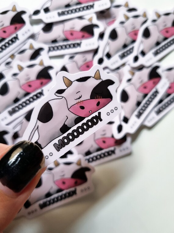 Cute Vinyl Cow Sticker - Etsy