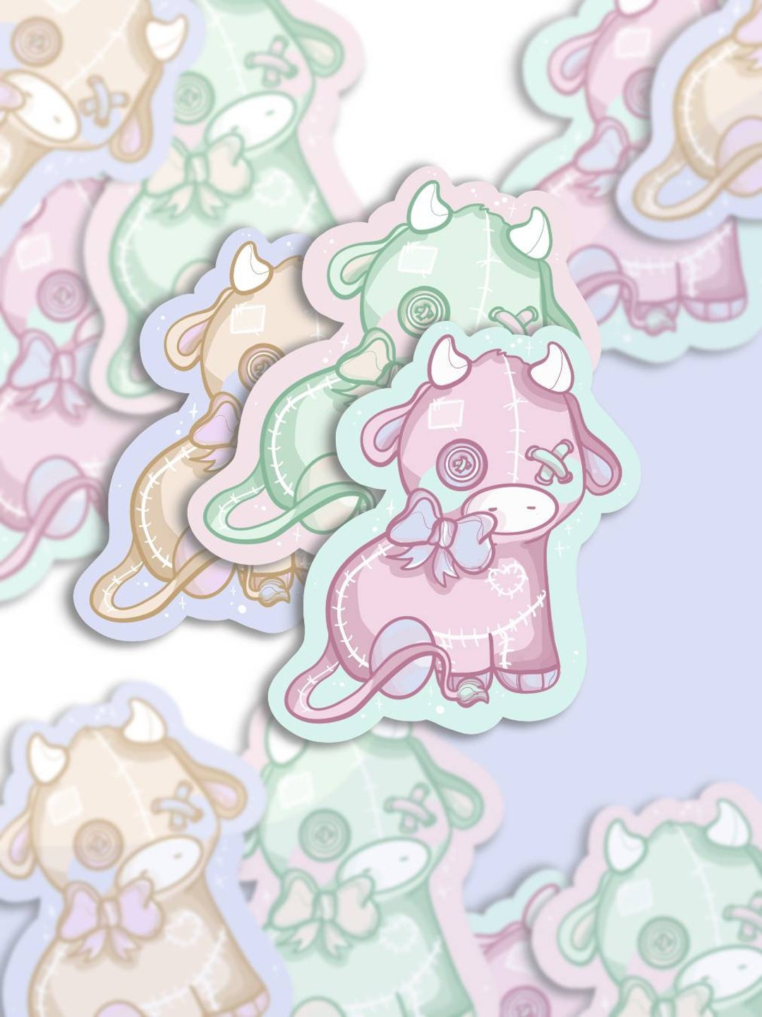 Cute Cow Sticker Stuffed Animal - Etsy