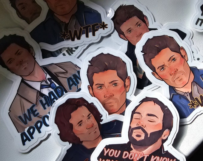 Supernatural Stickers Duo Dean Winchester, Sam Winchester, Castiel ...