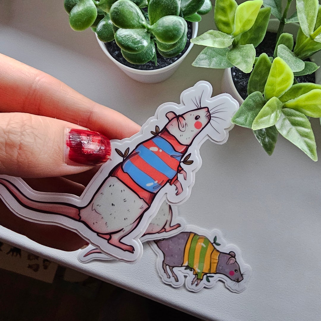 Cute Rat Sticker Duo, Rats in Sweater - Etsy