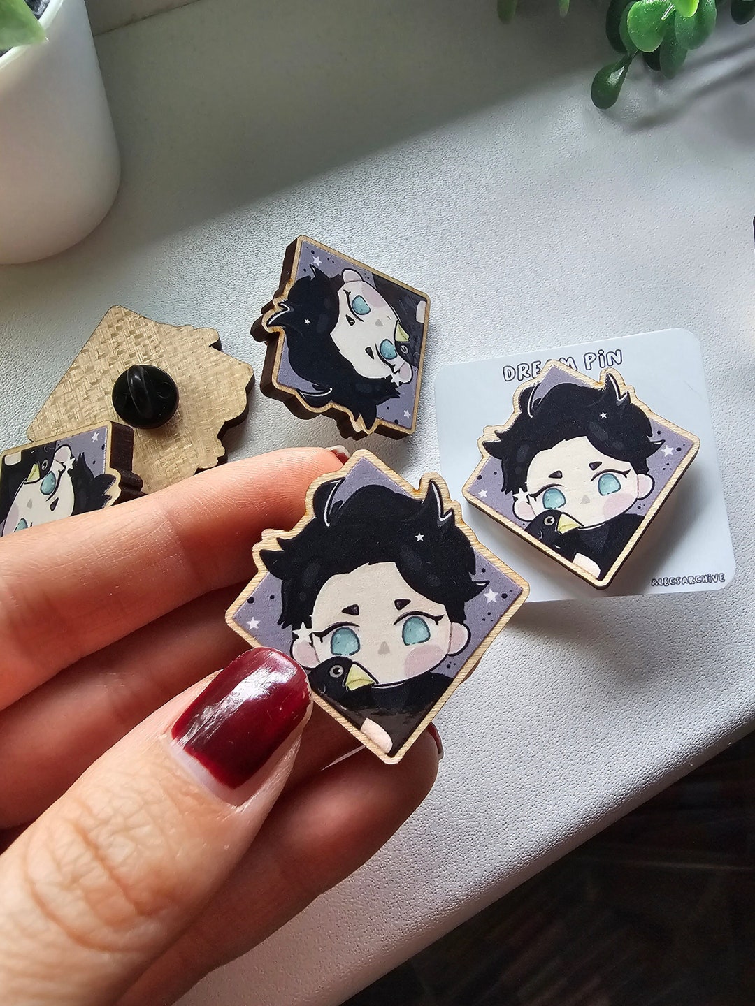 The Sandman Dream Pin Wooden Pin - Etsy