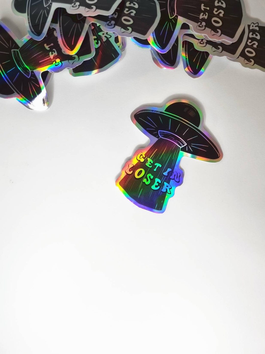 UFO Holographic Sticker, Alien Abduction, Extraterrestrial, Space ...