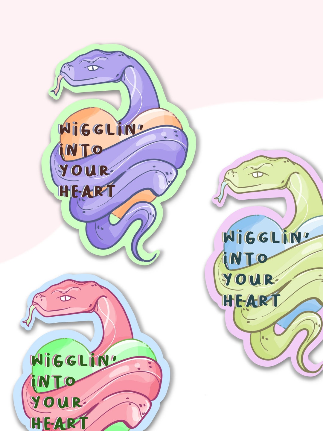 Snake Sticker Wiggling Into Your Heart - Etsy