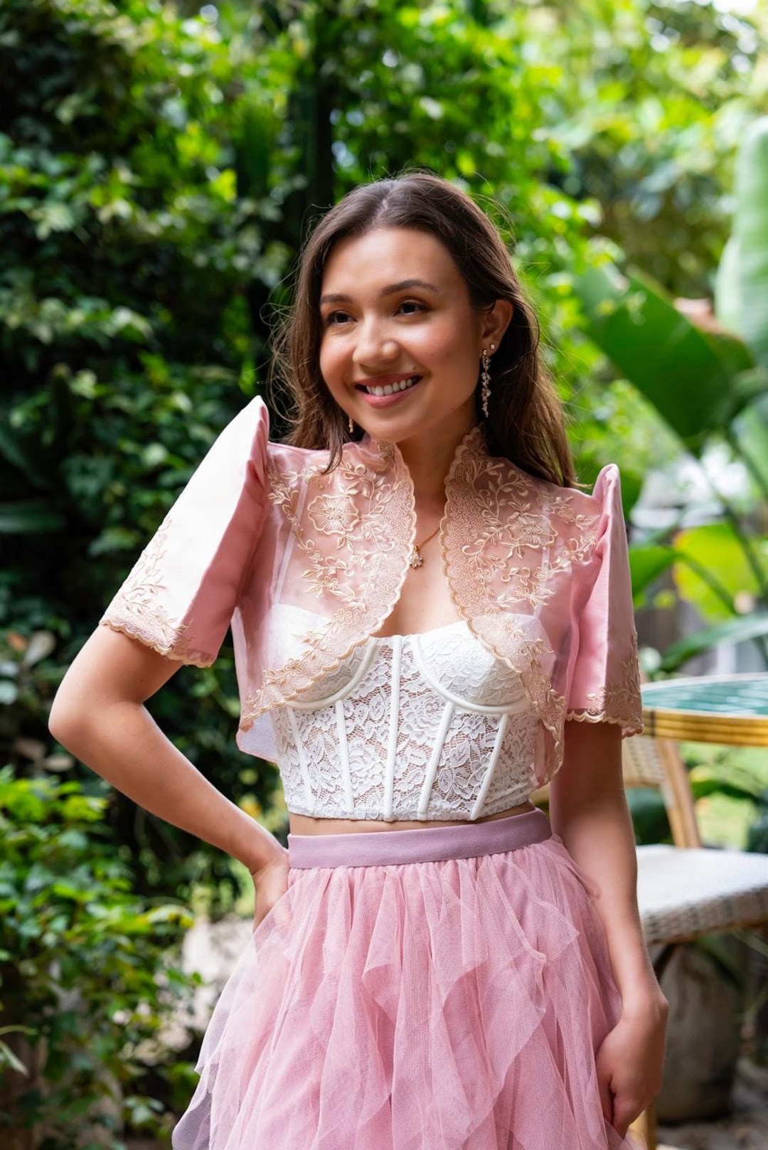 Nene (blush Pink) | Mestiza Bolero | Authentic Filipiniana Attire ...
