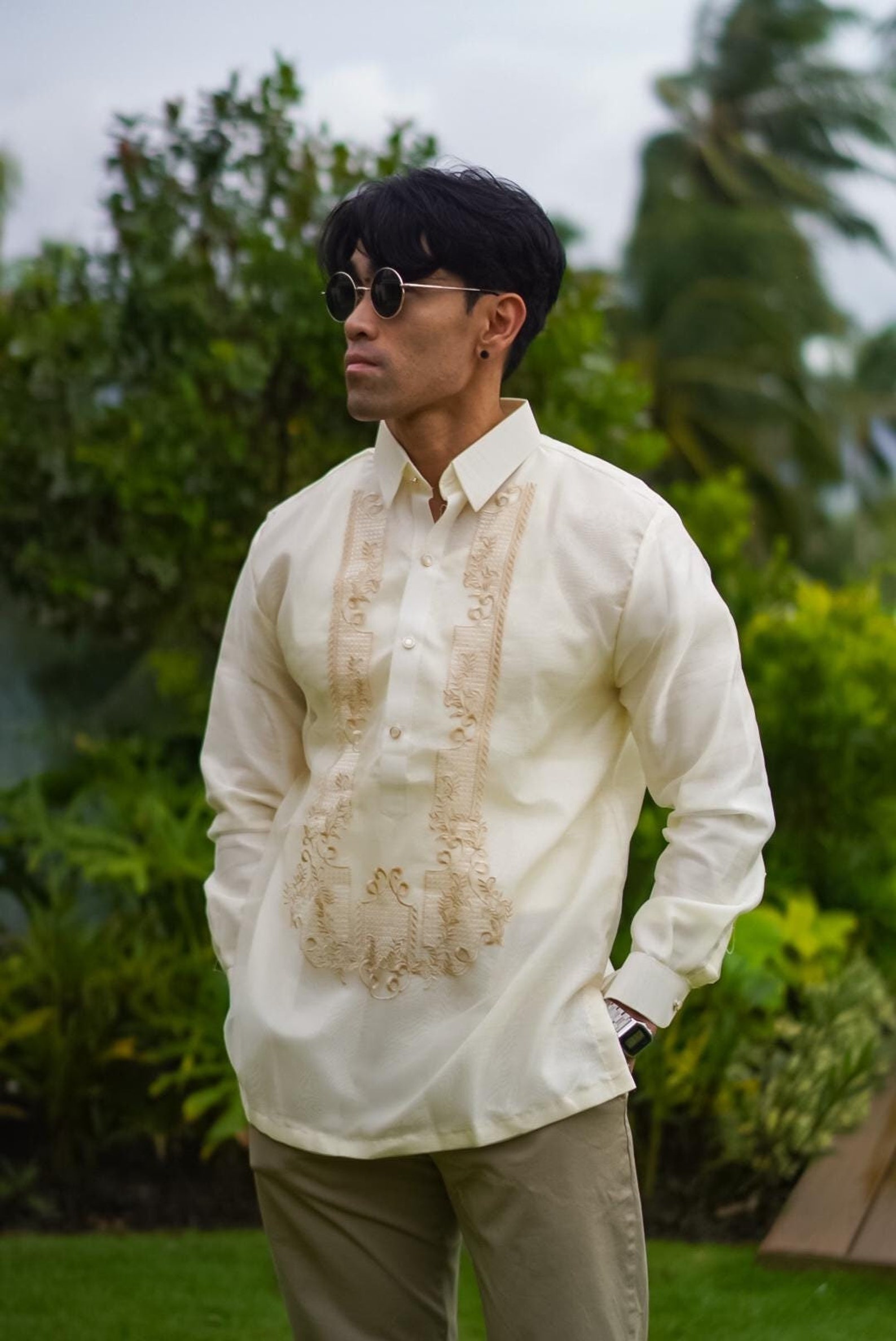 Barong Tagalog | 'antonio' Cream Embroidered Organza Formal Filipiniana ...