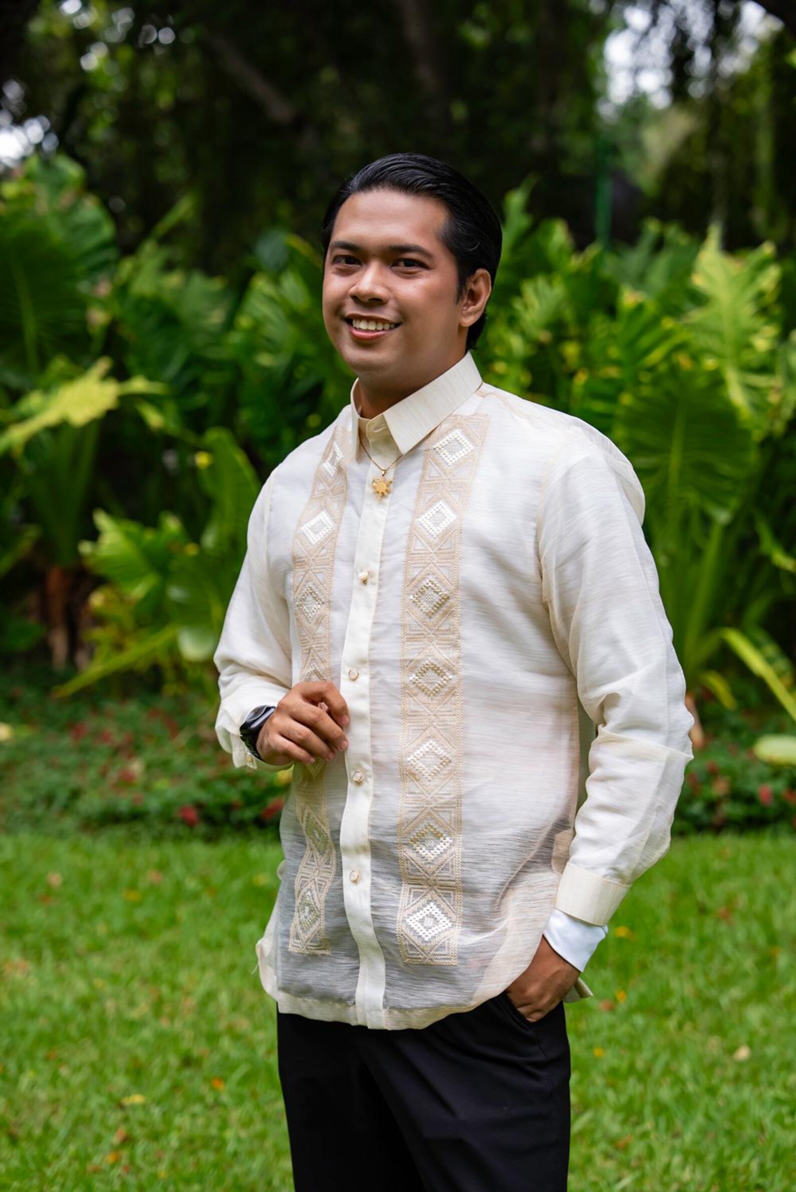 Embroidered Barong Tagalog | Cream Jusilyn Filipiniana Shirt - Etsy