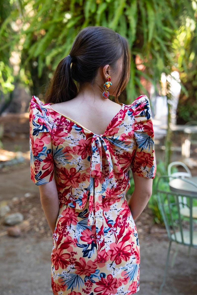 Floral Filipiniana Top | Linen Blend, Butterfly Sleeves - Etsy