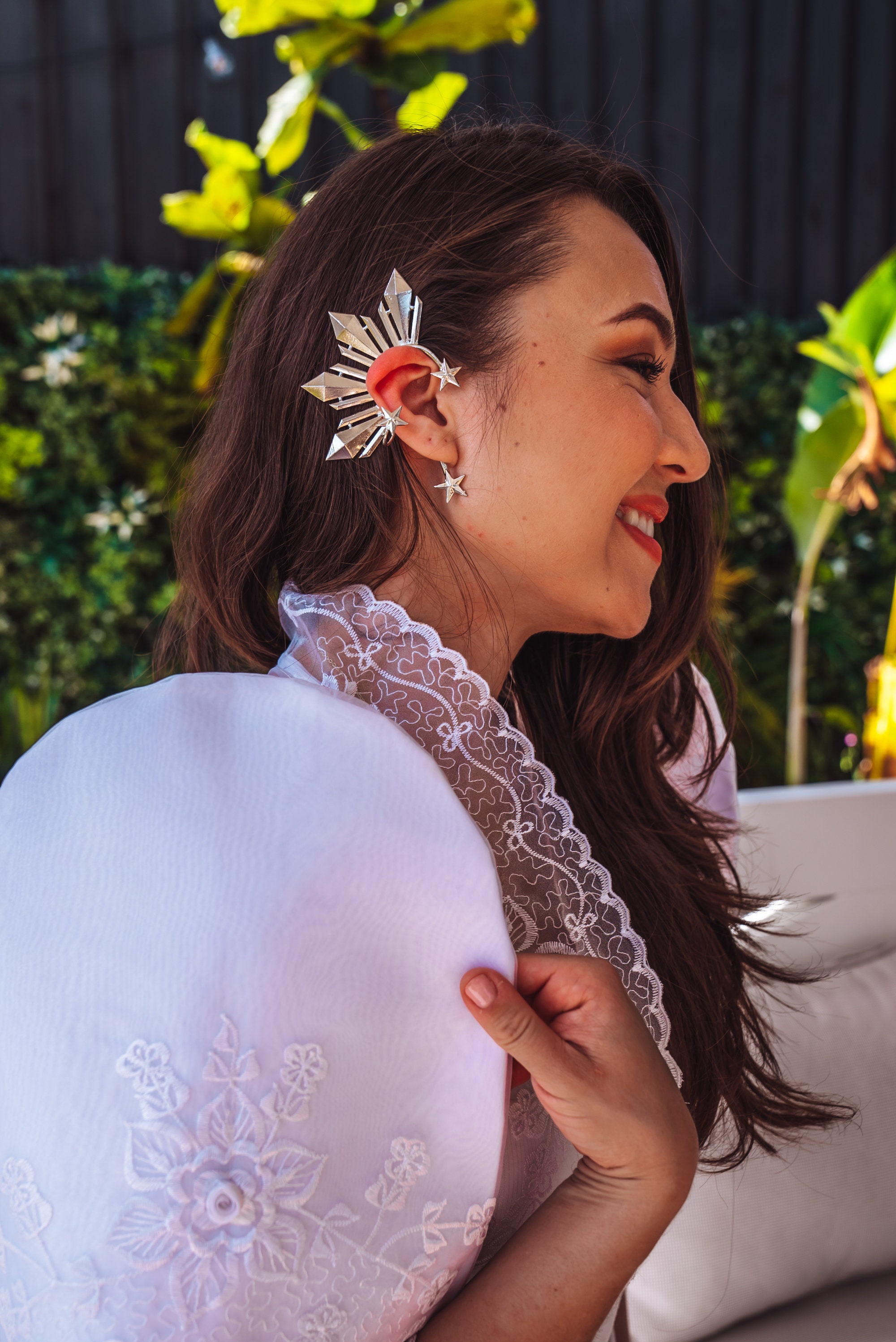 Filipiniana Jewelry | 'catriona' Sun and Stars Ear Cuff Silver Colour ...