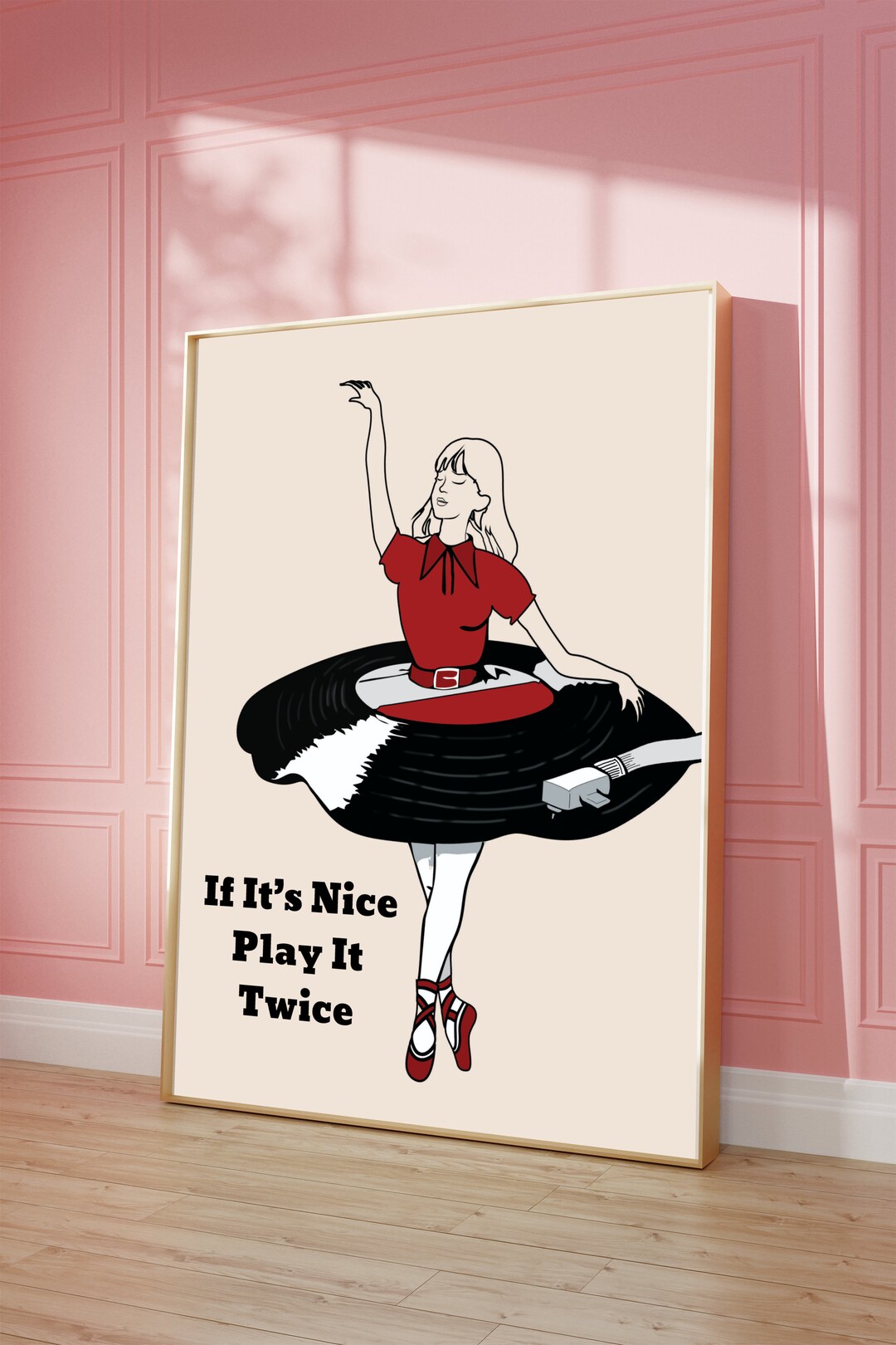 Retro Record Player Dance Poster: Trendy Music Room Art (printable) - Etsy