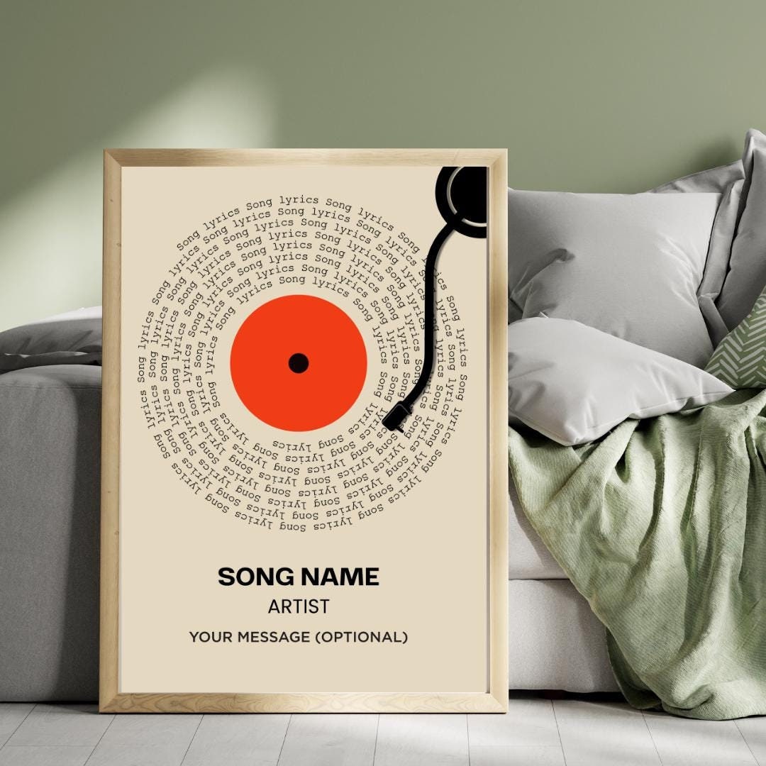 Custom Song Lyrics Poster, Personalised Music Poster, Custom Lyric ...