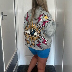 Evil Eye Denim Jacket Artwork | Hand Painted Denim Jacket ...