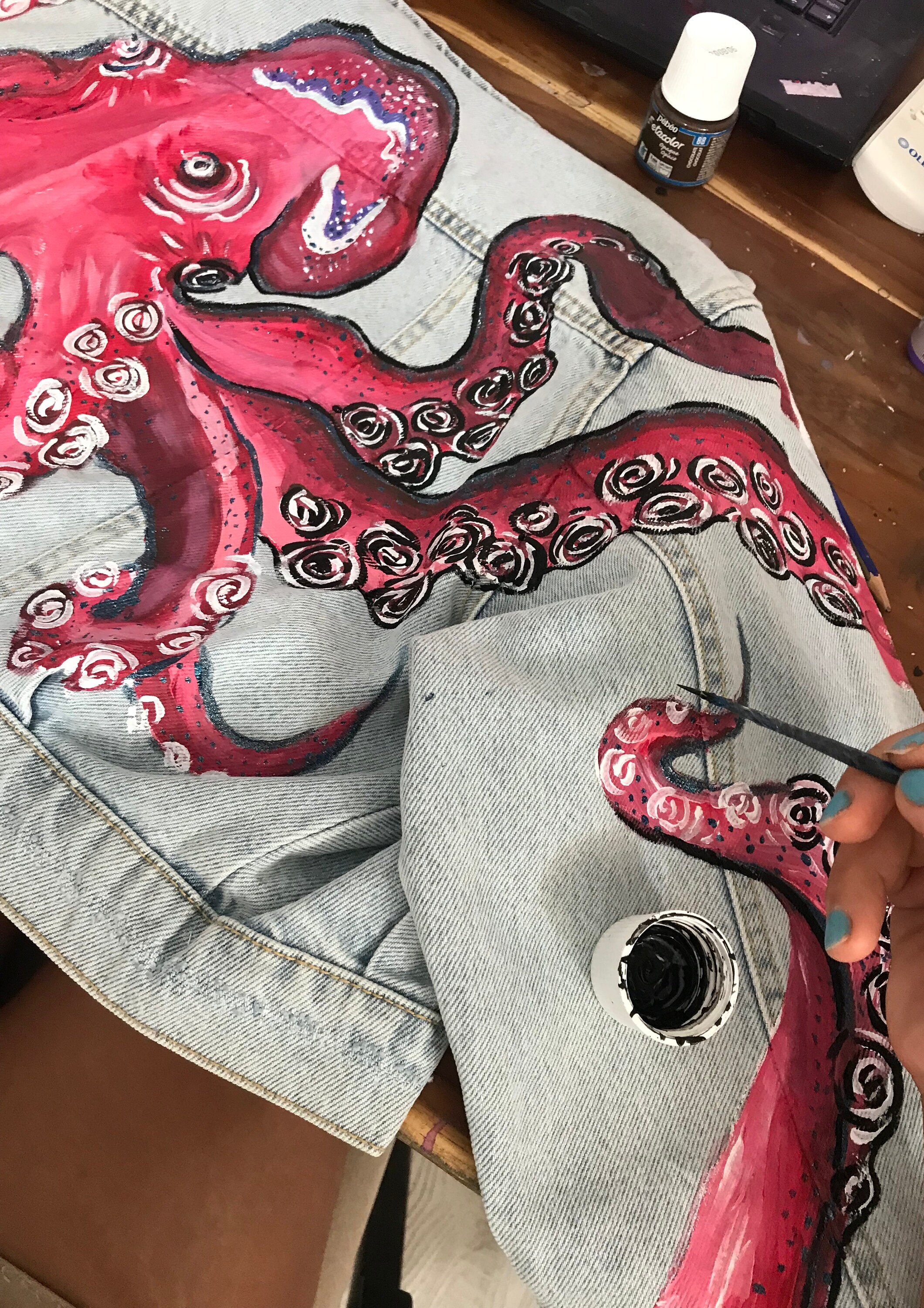 Custom Denim Jacket Artwork Hand Painted Denim Jacket Personalized ...