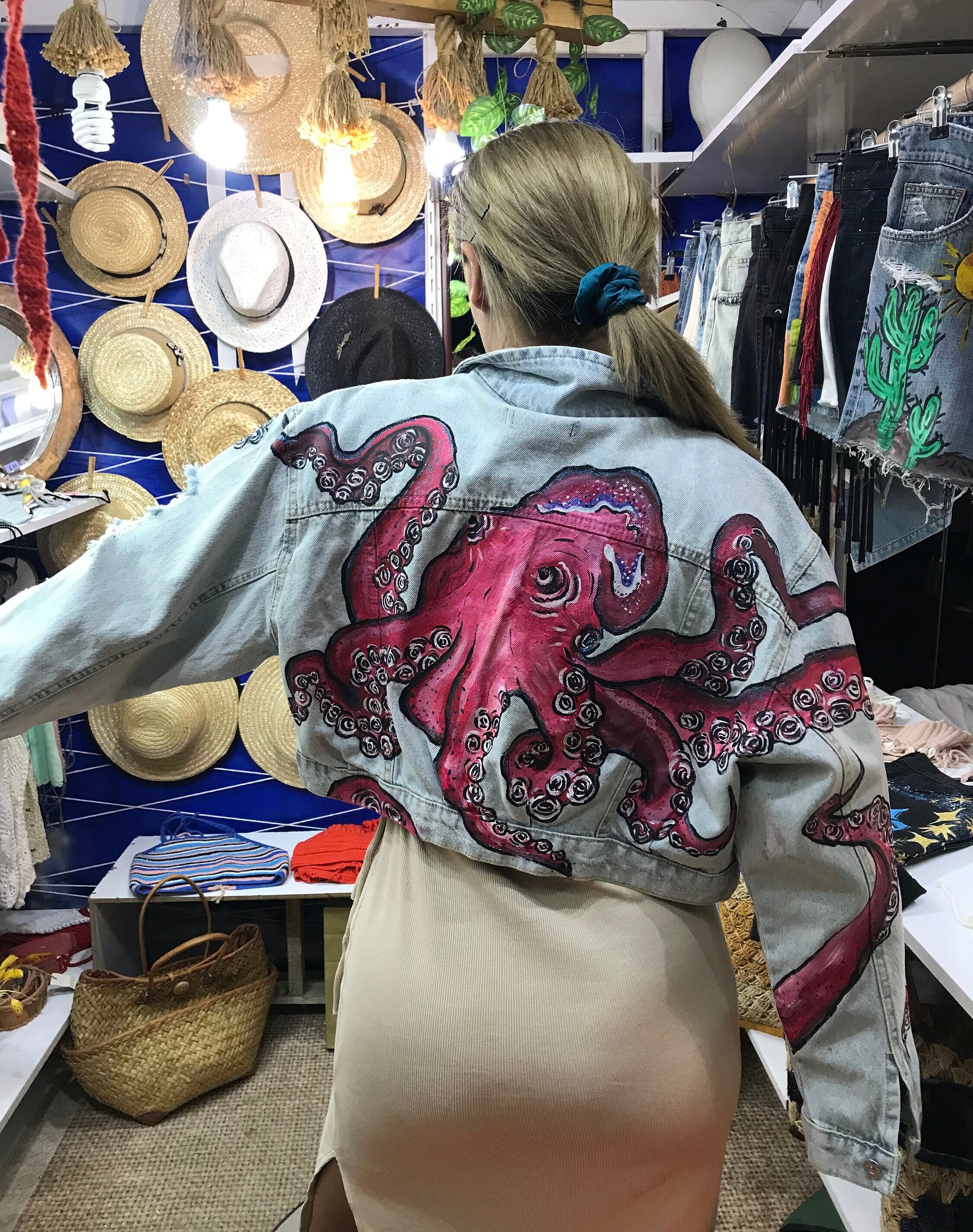 Custom Denim Jacket Artwork Hand Painted Denim Jacket Personalized ...