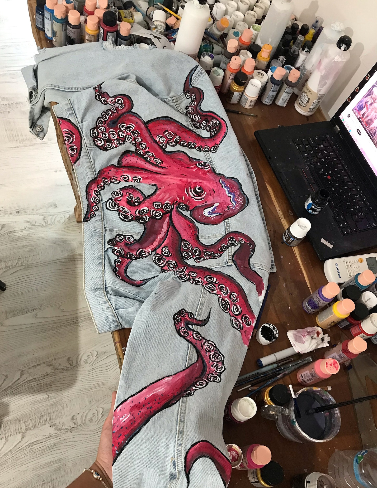 Custom Denim Jacket Artwork Hand Painted Denim Jacket Personalized ...