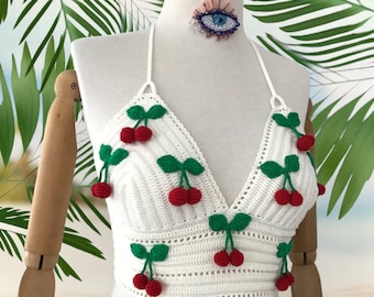 Crochet Boho Bikini, Knitted Swimwear, Cheeky Bikini Bottom, Triangle ...
