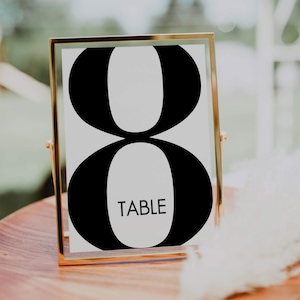Simple Table Numbers Template to Download and Print for Modern Wedding ...
