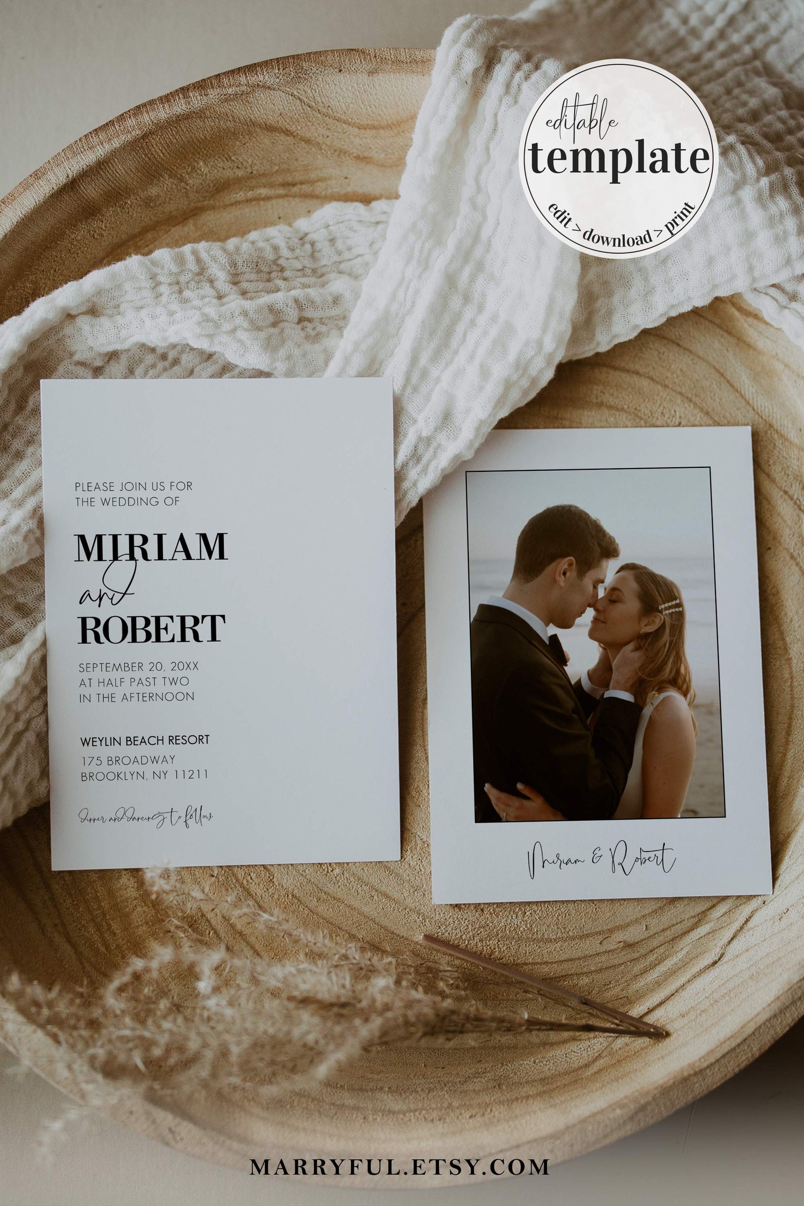 Modern Invitation Template Editable to Download an Print for - Etsy