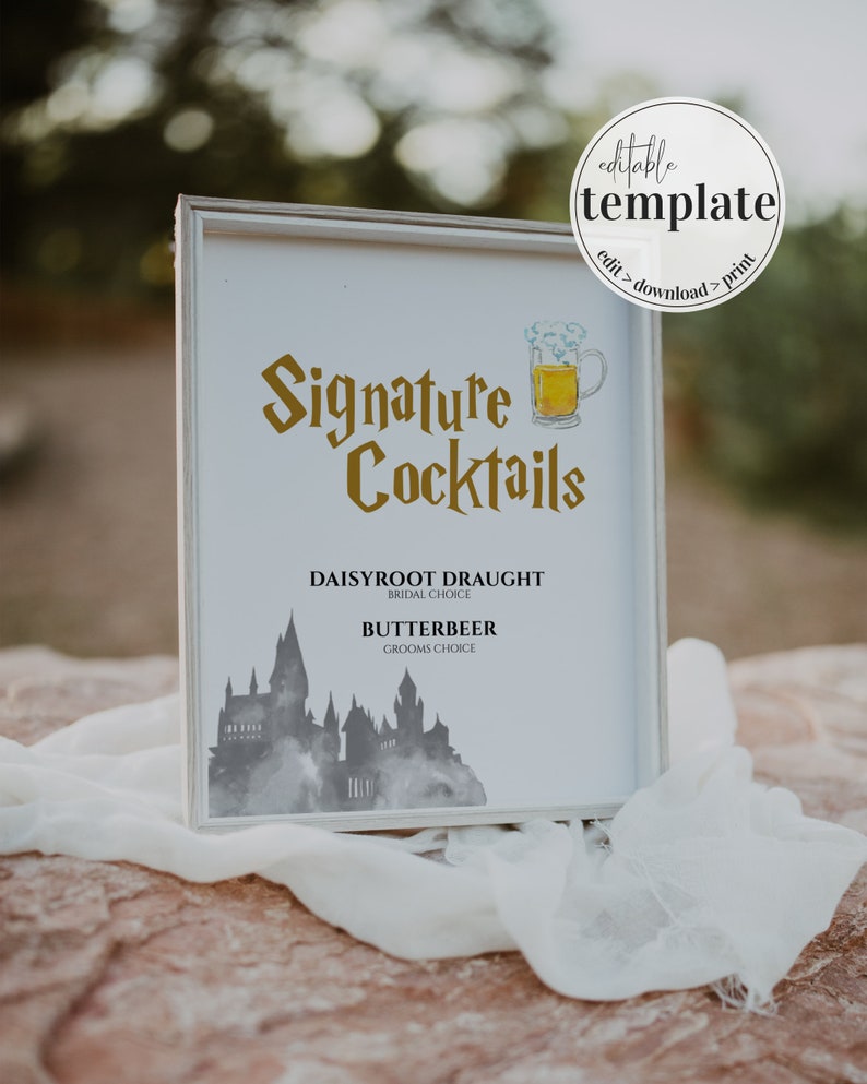 Signature Cocktail Printable Sign Template for Bar Menu at - Etsy