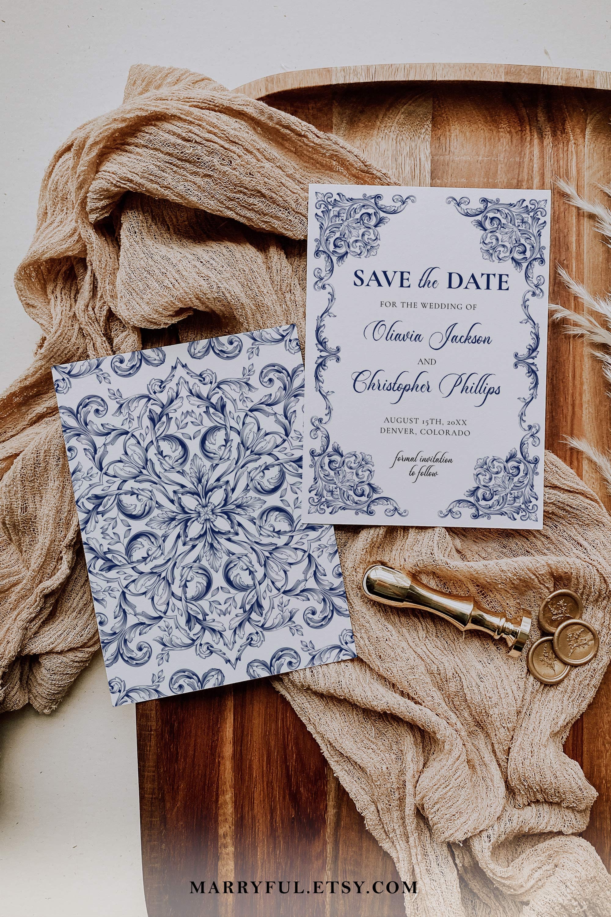 Cottage Core Wedding Save the Date Template Vintage - Etsy