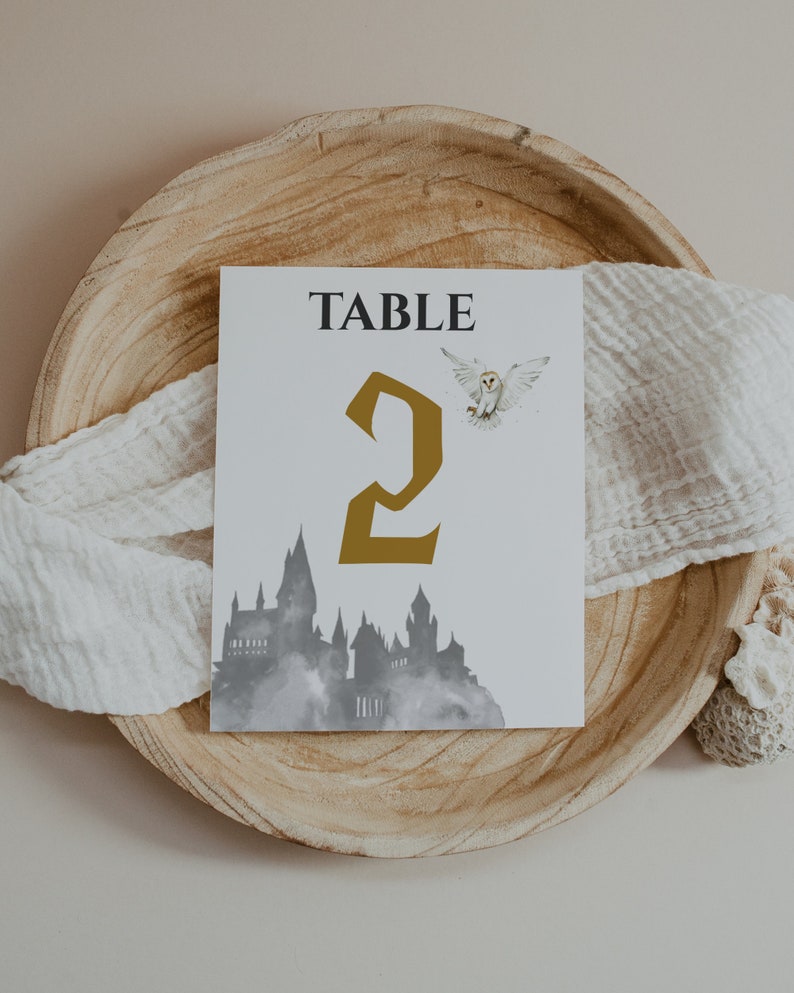 Magical Table Numbers Template for Wedding Wizard Themed Bridal Shower ...