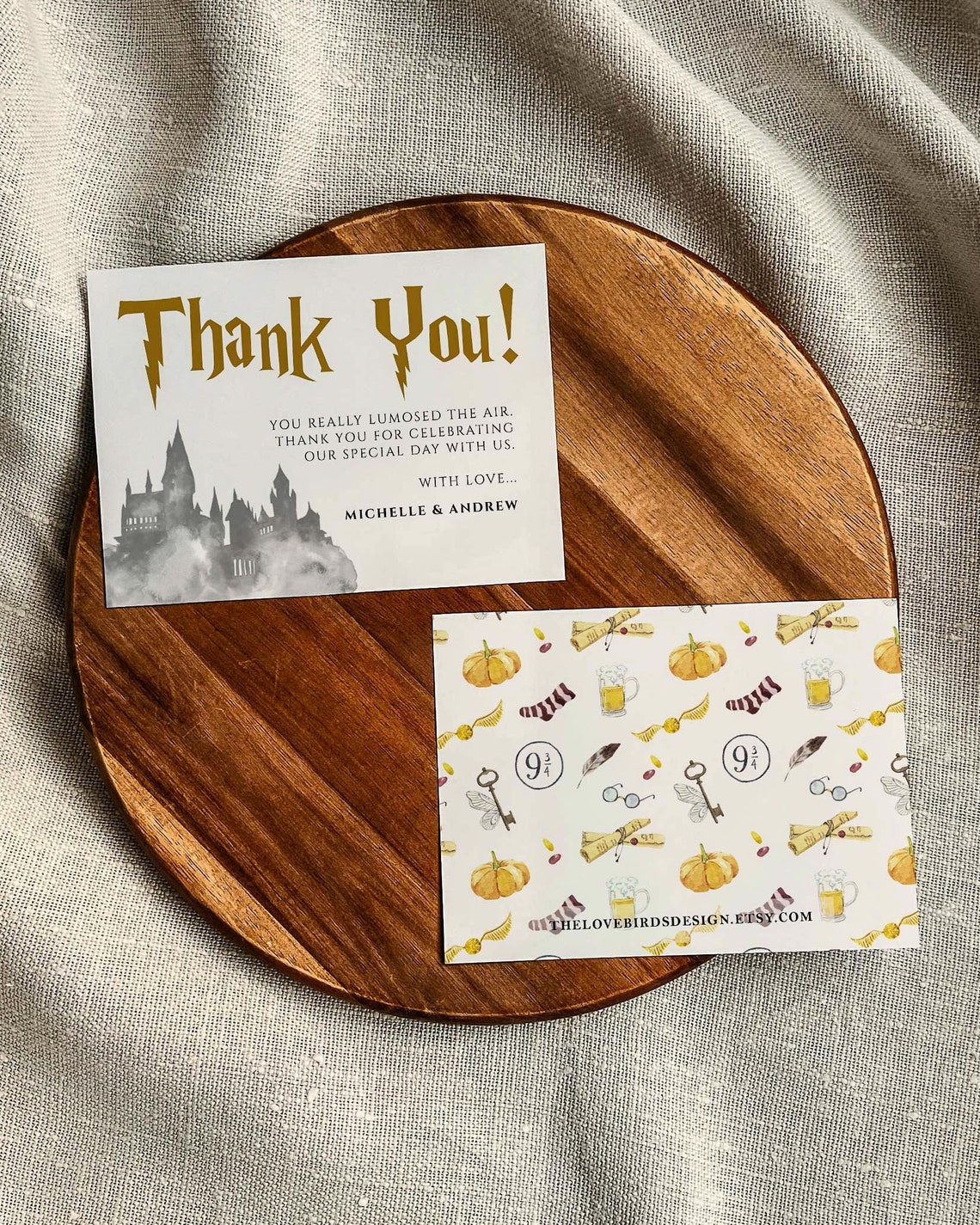 Thank You Card Template for Wizard Wedding Birthday Party or ...