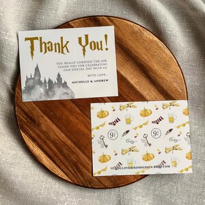 Thank You Card Template for Wizard Wedding Birthday Party or ...