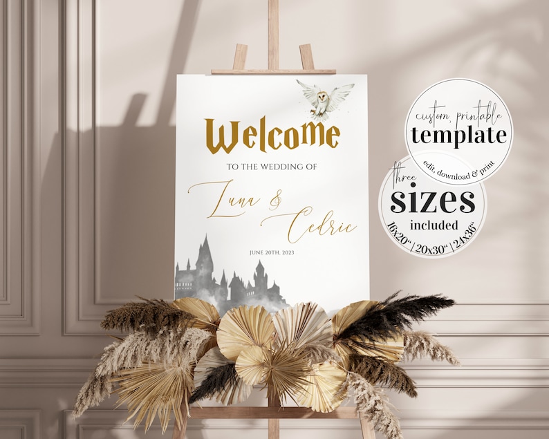 Wizard Welcome Sign for Magical Wedding Bridal or Baby Shower Party ...