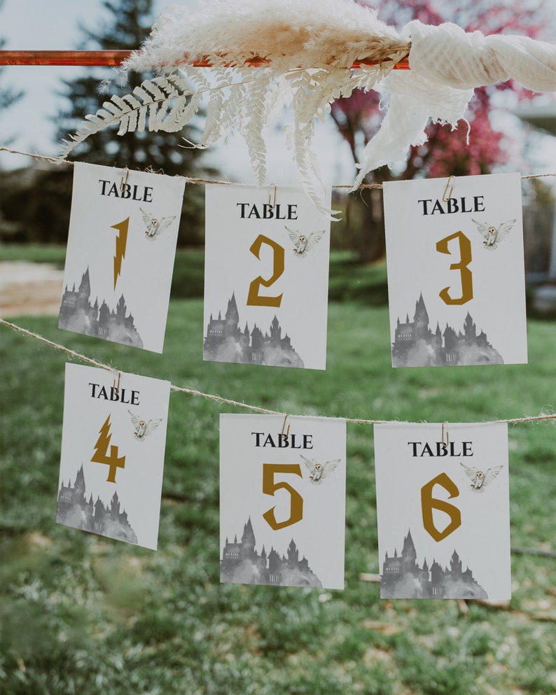 Magical Table Numbers Template for Wedding Wizard Themed - Etsy