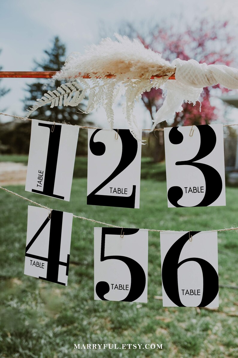Simple Table Numbers Template to Download and Print for Modern - Etsy