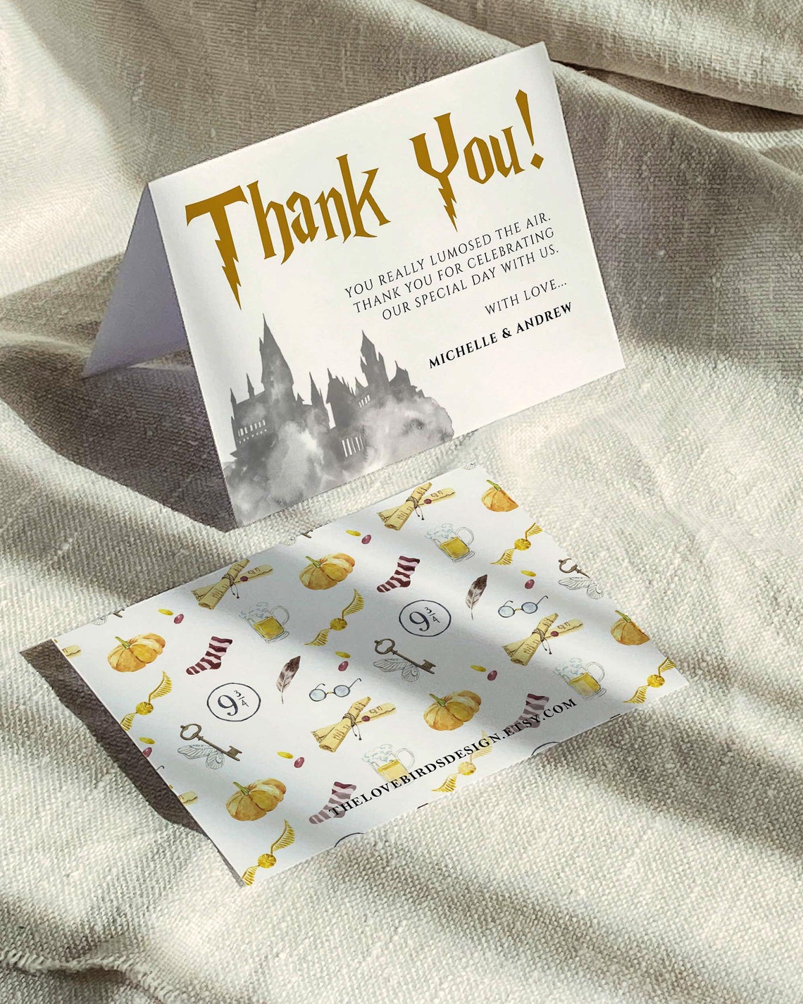 Thank You Card Template for Wizard Wedding Birthday Party or ...