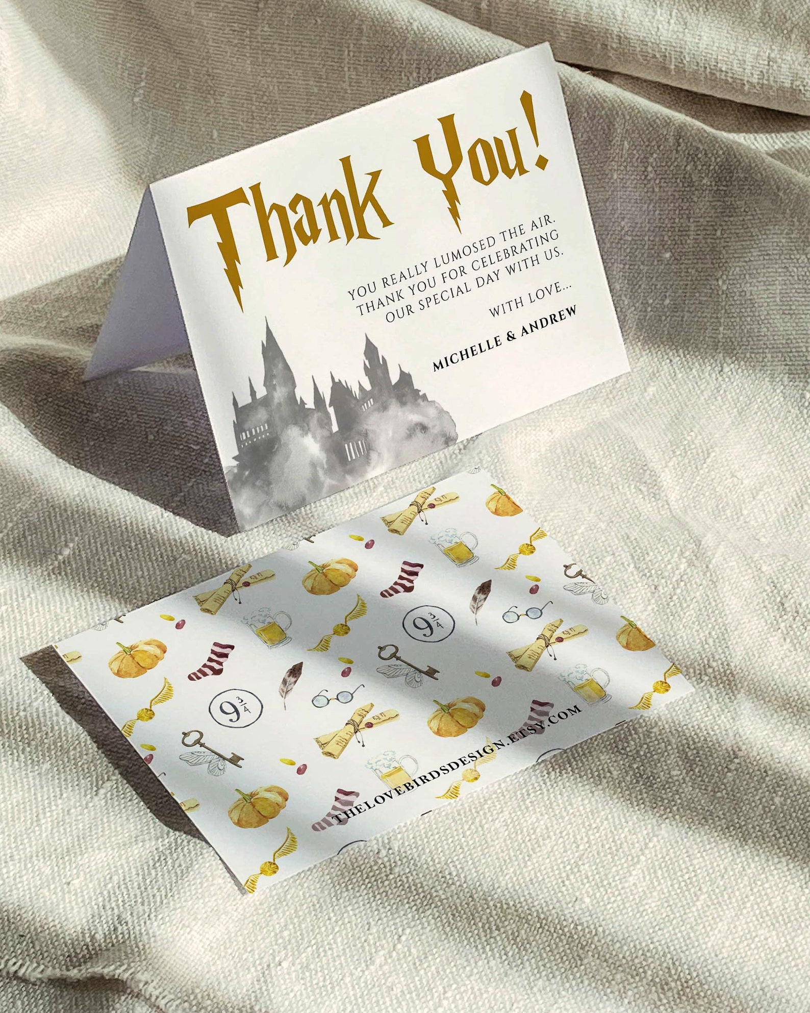 Thank You Card Template for Wizard Wedding Birthday Party or ...