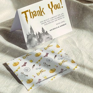 Thank You Card Template for Wizard Wedding Birthday Party or ...
