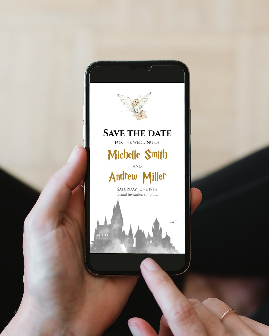 Wizard Save the Date Template Magical Wedding Invitation Instant ...