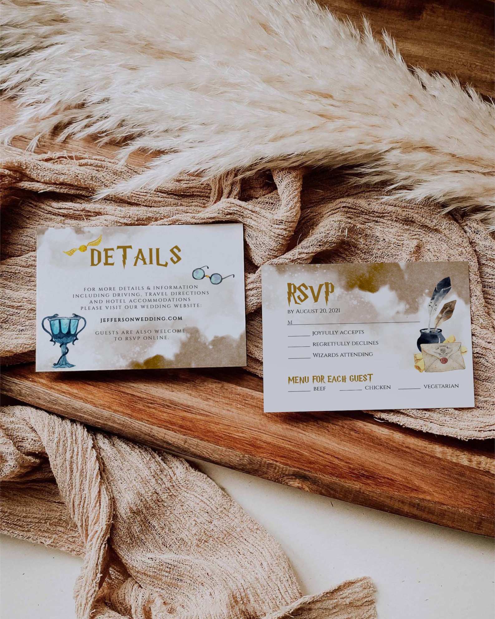 Magic Wedding Invitation Suite Wizard Inspired Wedding Invite With ...