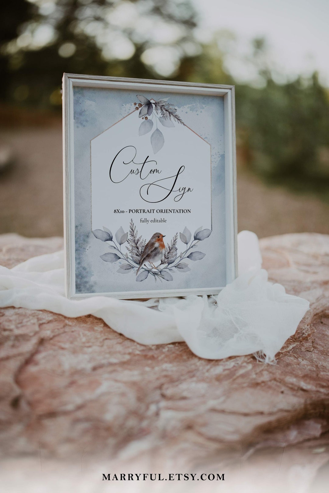 Winter Wedding Custom Sign Template, Christmas Wedding Decor, Custom ...