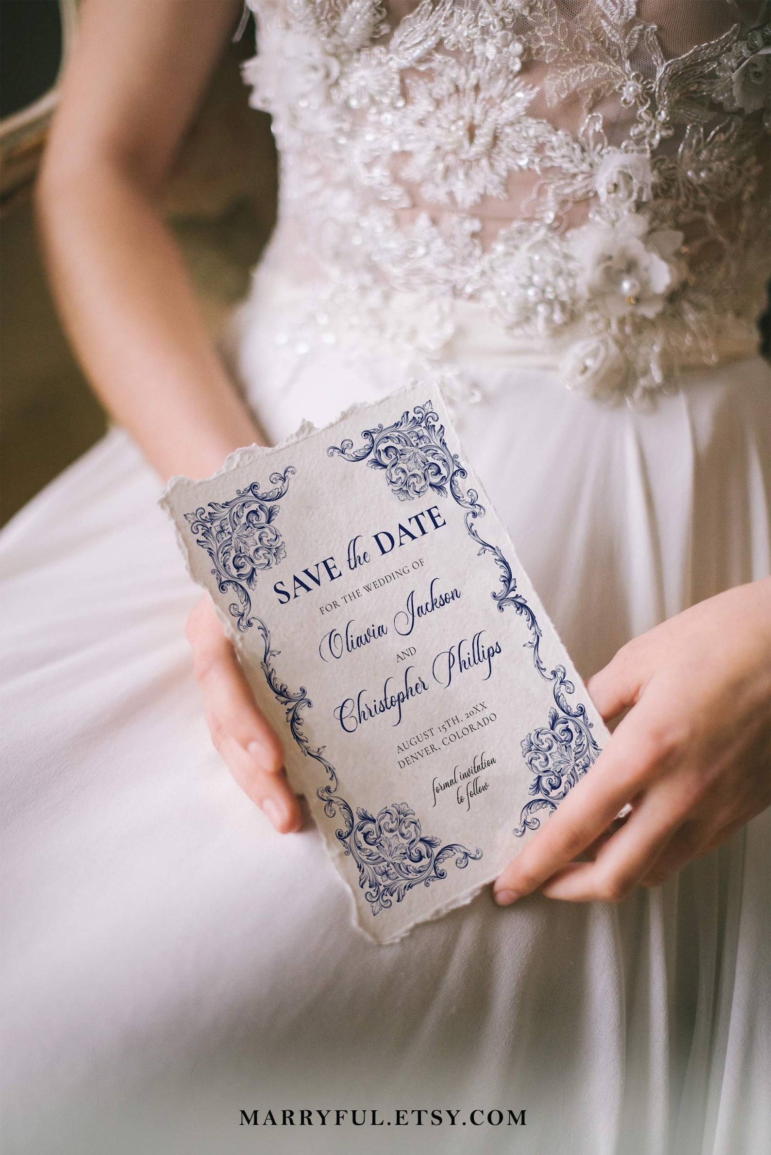 Cottage Core Wedding Save the Date Template Vintage - Etsy