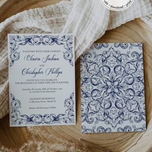 Cottage Core Wedding Invitation Suite With Rsvp and Details, Historical ...