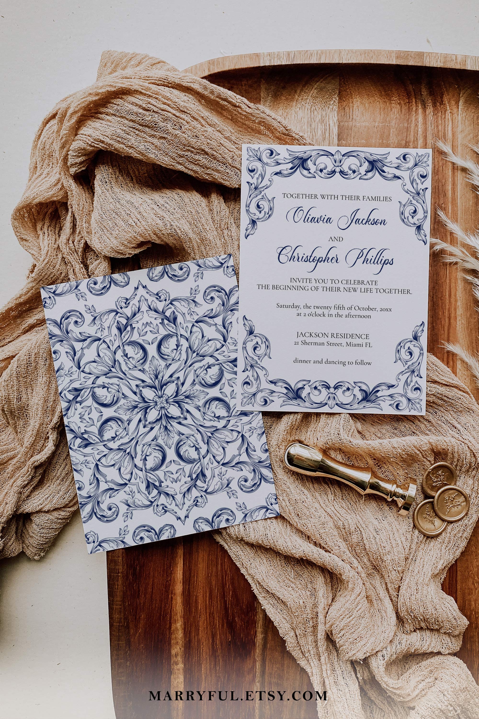 Cottage Core Wedding Invitation Suite With Rsvp and Details | Etsy