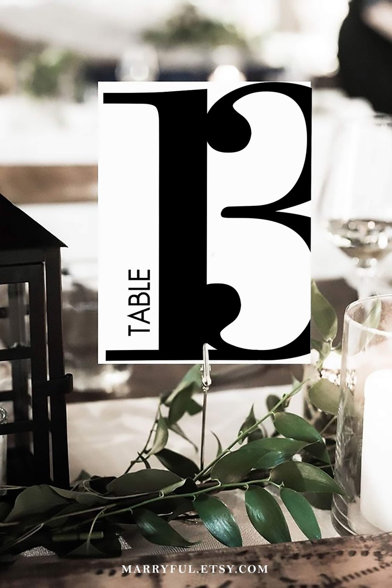 Simple Table Numbers Template to Download and Print for Modern - Etsy