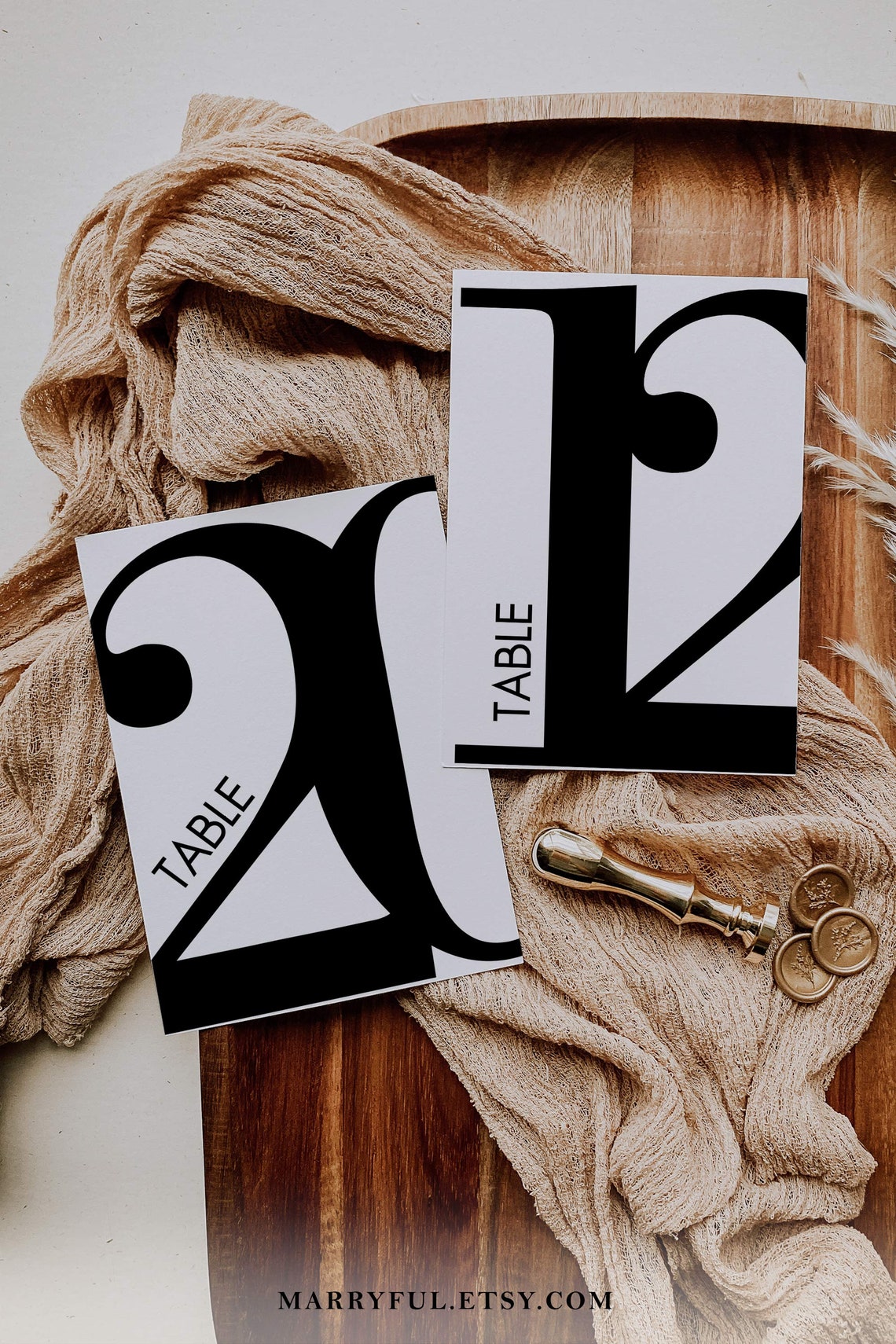 Simple Table Numbers Template to Download and Print for Modern - Etsy