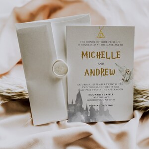 Magic Wedding Invitation Suite Wizard Inspired Wedding Invite With ...