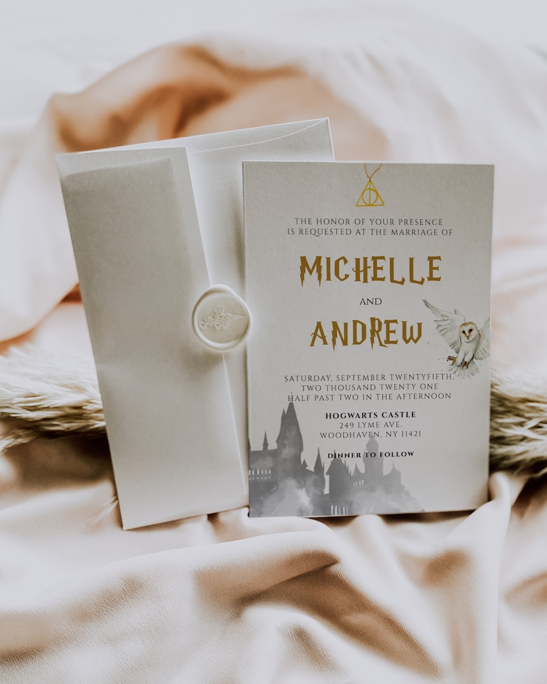 Magic Wedding Invitation Suite Wizard Inspired Wedding Invite With ...