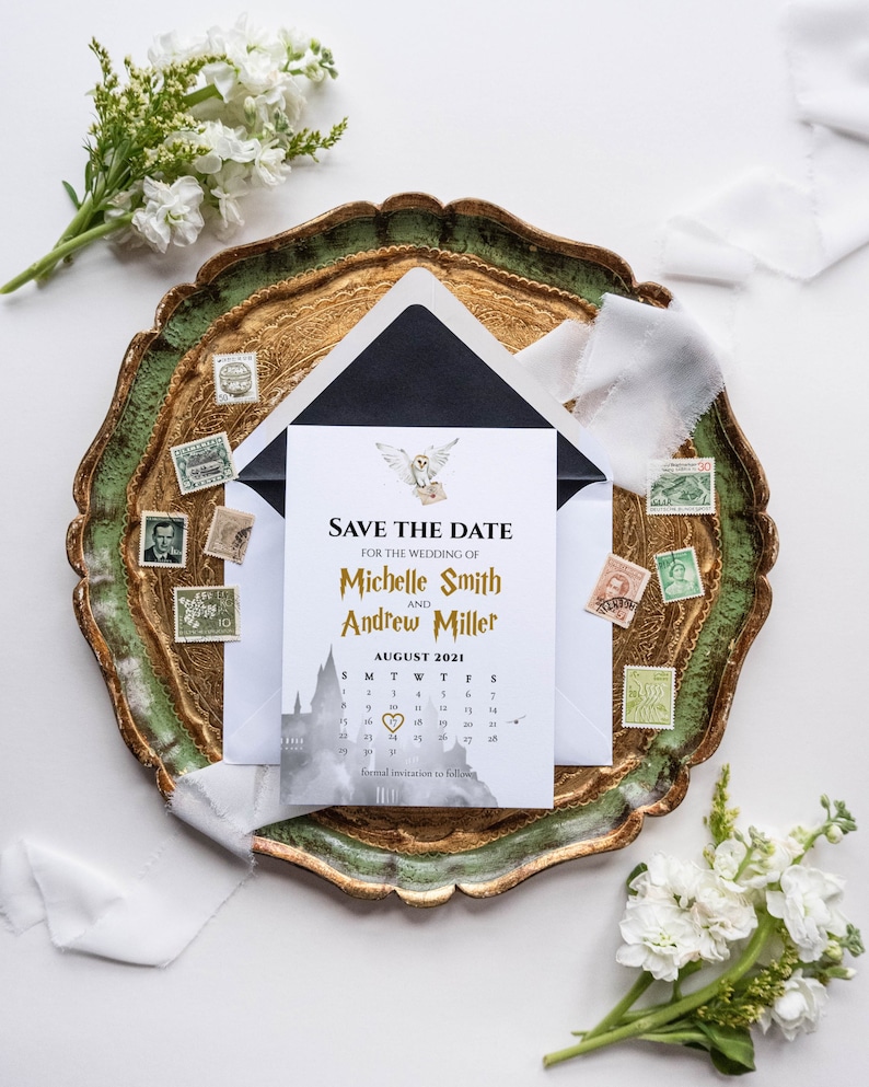 Wizard Save the Date Calendar Template Magical Wedding - Etsy