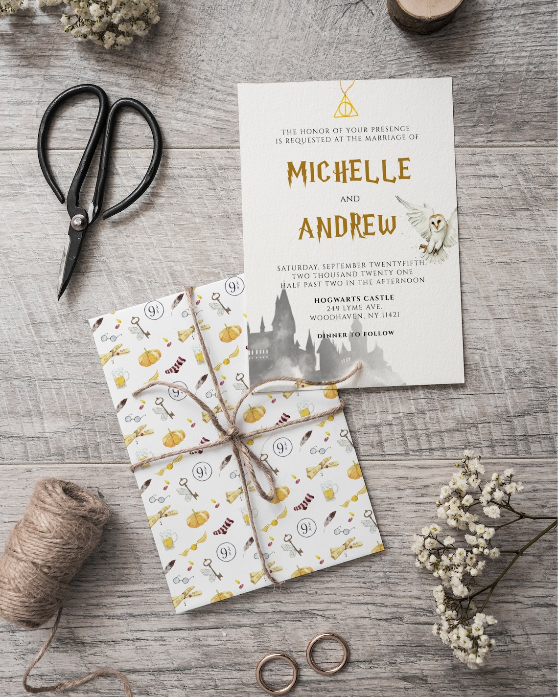 Magic Wedding Invitation Suite Wizard Inspired Wedding Invite - Etsy