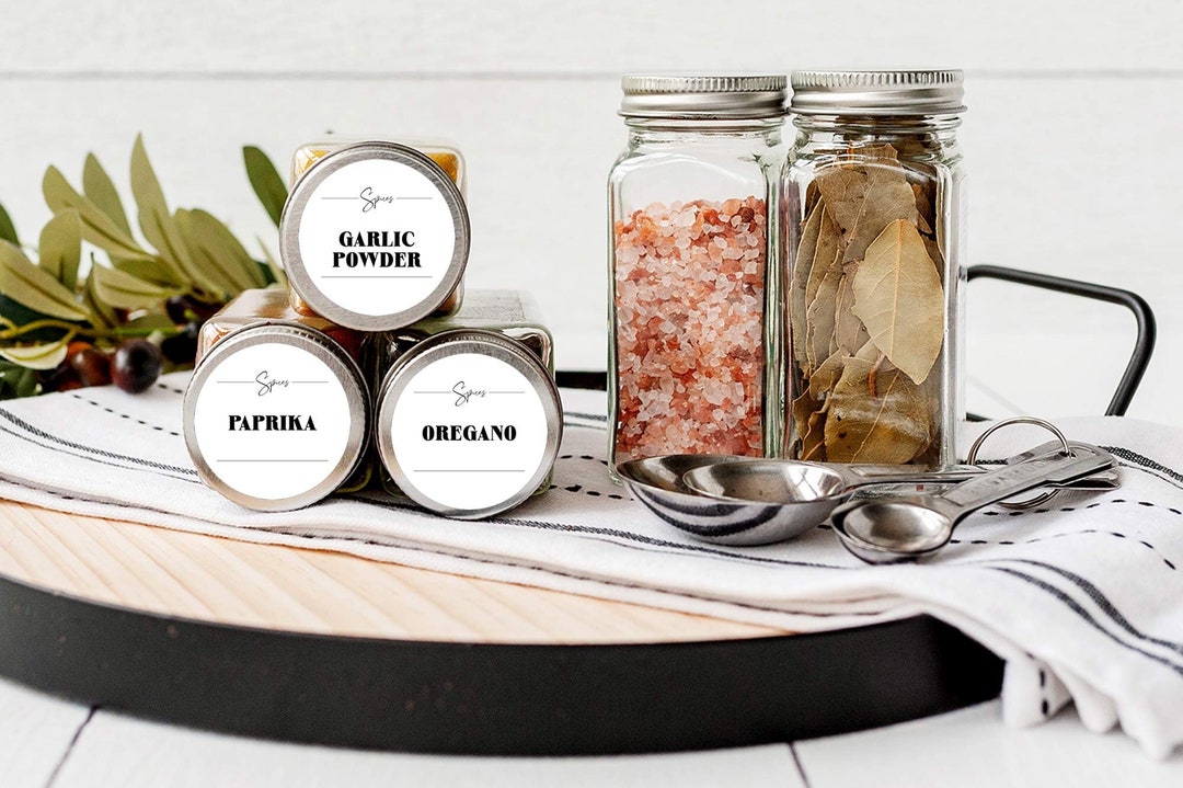 Round Spice Jar Label Template for Spice Rack & Kitchen Organization ...